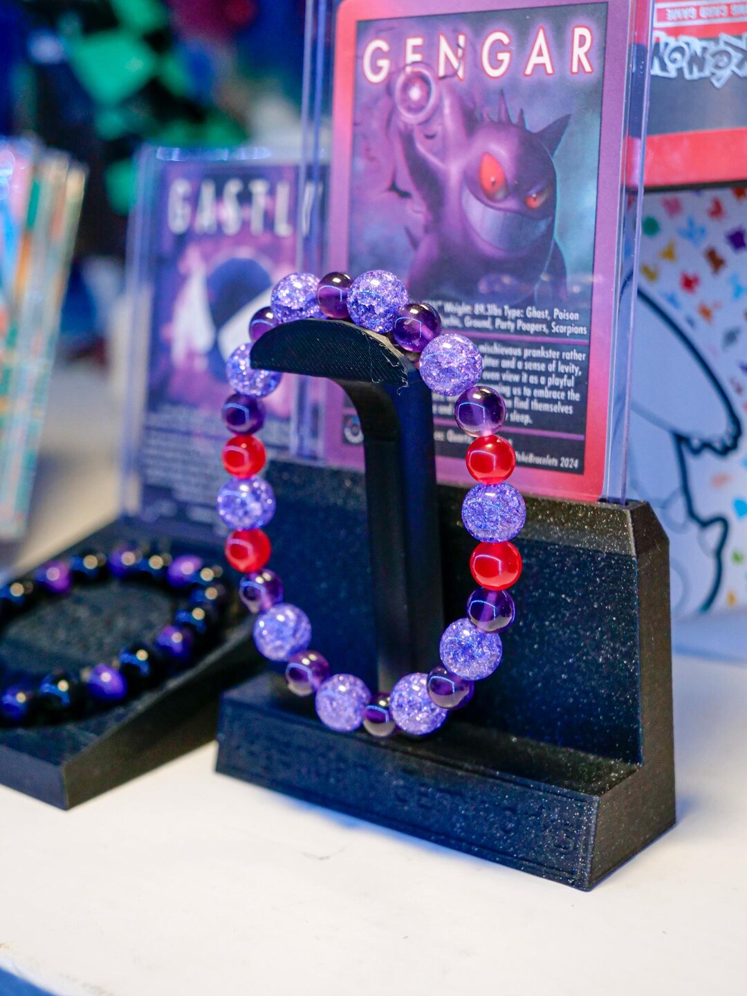 094 Gengar Bracelet Amethyst, Quartz & Chalcedony Gemstones Pokémon ...
