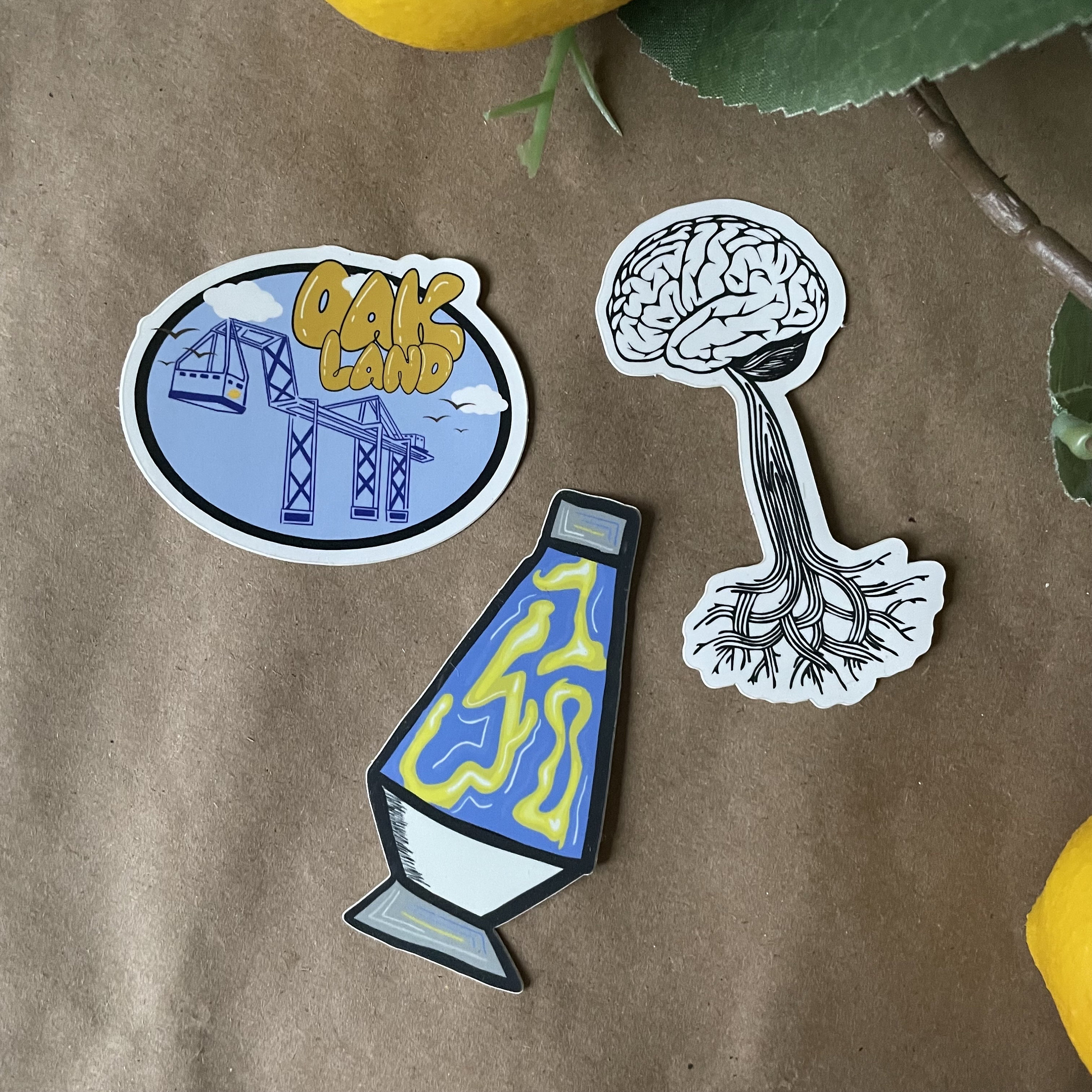 Rooted Oakland Tree/brain Waterproof Sticker - Etsy