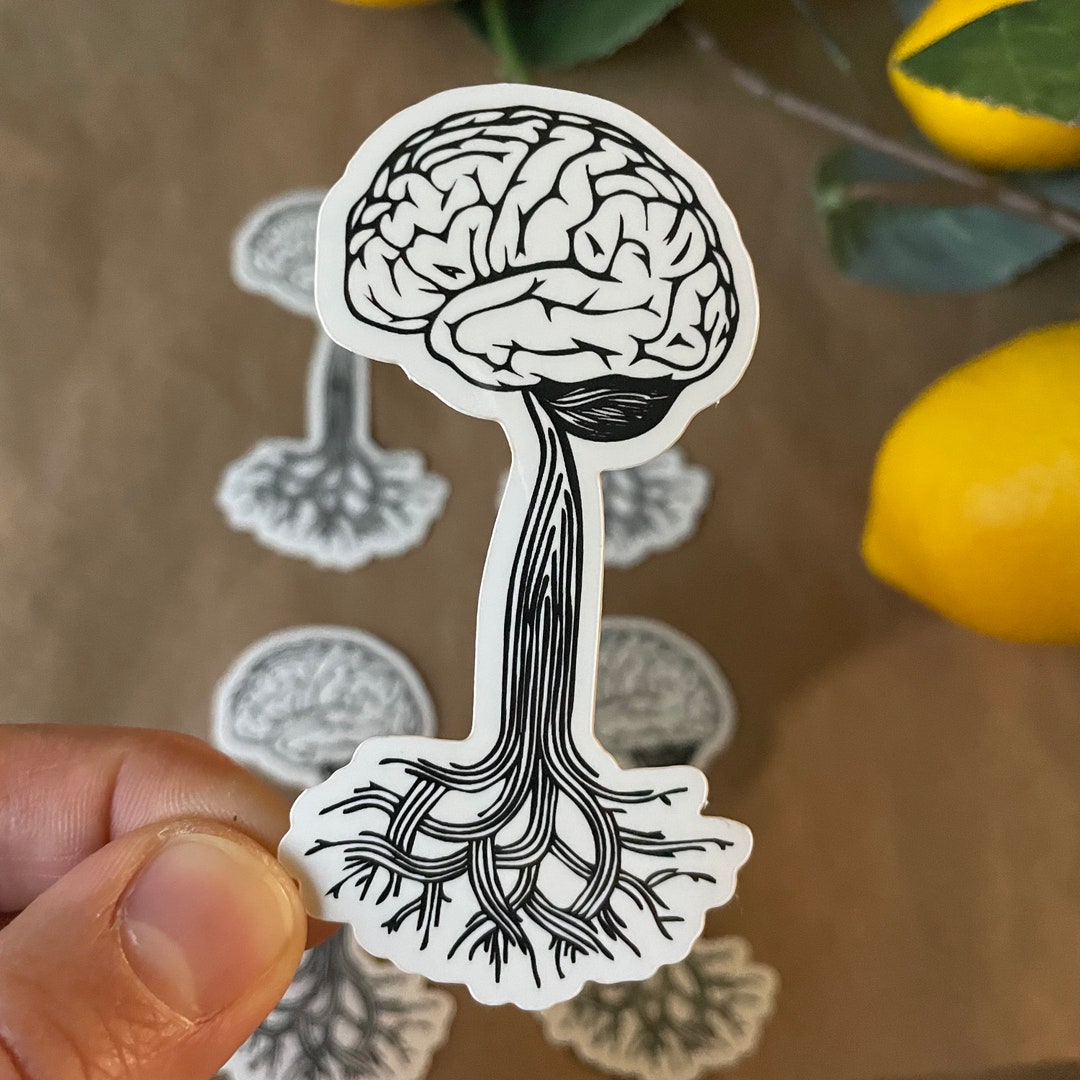 Rooted - Oakland Tree/brain - Waterproof Sticker - Etsy
