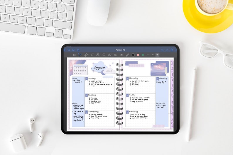 2022-2023 Cute Pastel Digital Planner Kawaii Everyday - Etsy
