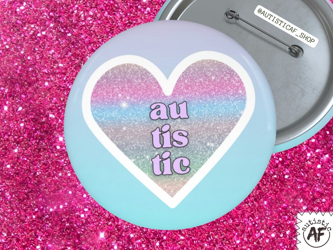 Autistic Heart Pin Button | Pastel Colors Pin | Autism Pride Pin ...