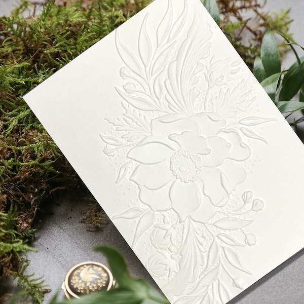 Floral Embossed Thank You Cards - Etsy