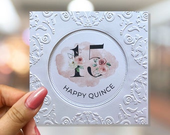 Quince Card, 15th Birthday Card, Quinceanera Birthday Card ...