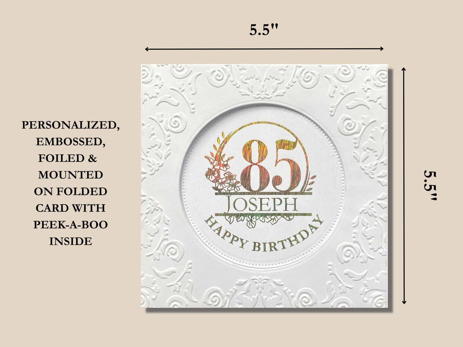 Personalized Foiled 85th Birthday Card, Happy 85th Birthday, Custom ...