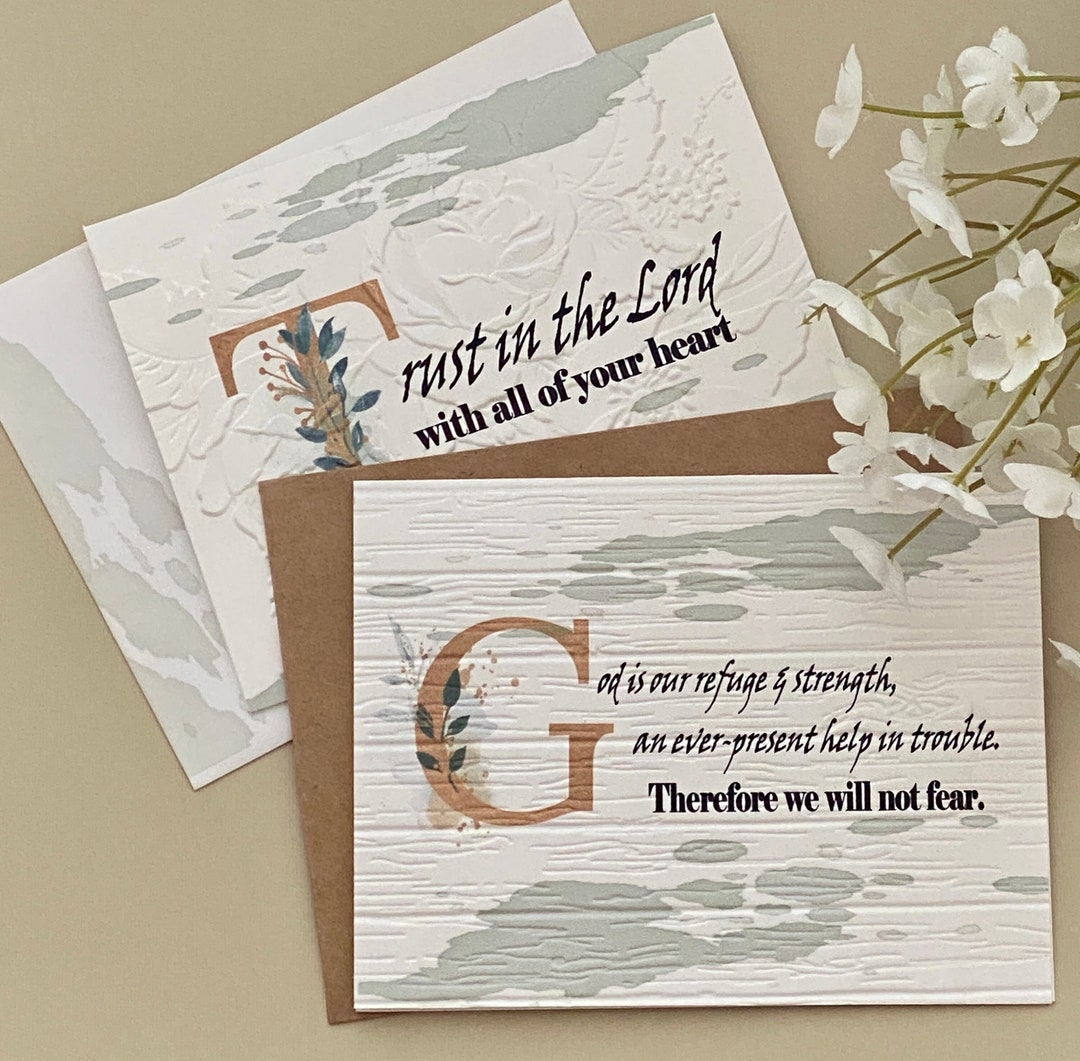 Christian Embossed Blank Note Card - Single or Set of 8, Get Well Card ...