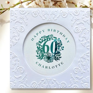 Custom Foiled 60th Birthday Card, Embossed Happy 60th Birthday ...