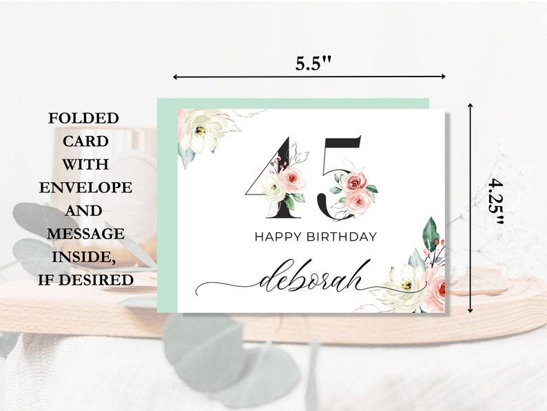 Custom 45th Birthday Card Happy 45th Birthday for Daughter - Etsy