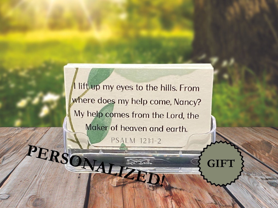 Personalized Scripture Cards With Acrylic Holder, 35 Custom Botanical ...