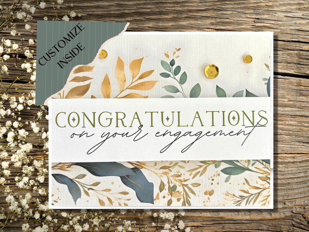 Custom Engagement Card, Congratulations on Your Engagement Card ...