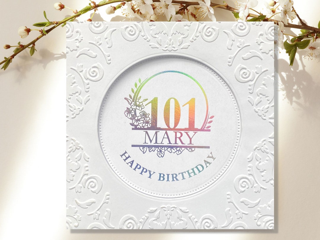 Personalized Foiled 101st Birthday Card, Embossed Happy 101st Birthday ...