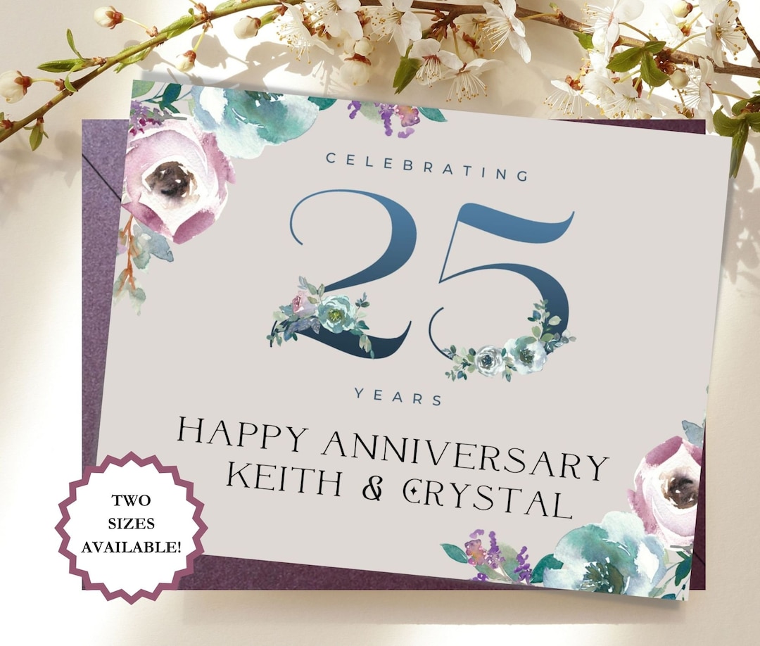 Custom Happy 25th Anniversary Card, Christian Anniversary Card ...