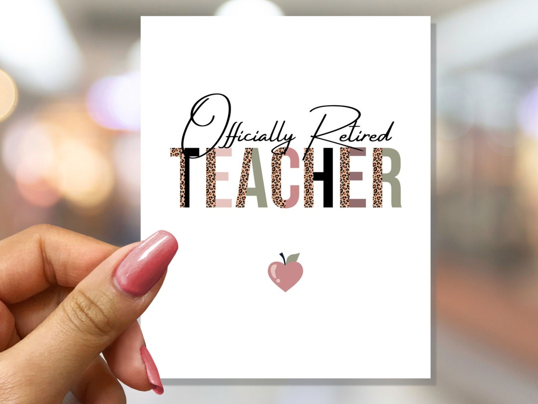 PRINTED Custom Retired Teacher Card, Officially Retired Christian ...