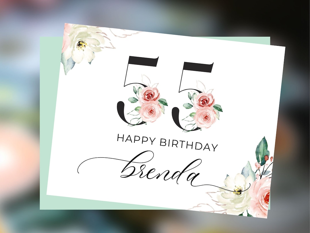 Custom 55th Birthday Card, Happy 55th Birthday for Daughter ...