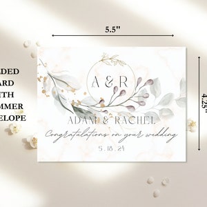 Personalized Monogram Wedding Card, Wedding Card to Newly Married ...
