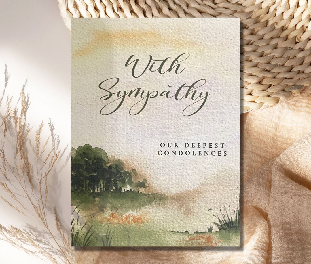 Custom Sympathy Card, Personalized Condolence Card, Serene With ...