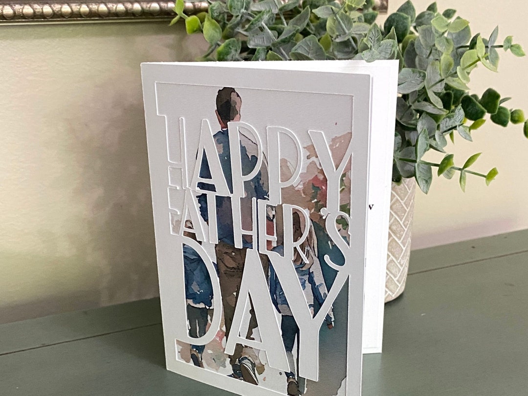 Custom Father's Day Card, Happy Father's Day Note Card, Handmade Laser ...