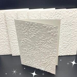 Embossed White Floral Note Card Set of 6 With Envelopes, Wedding Thank ...