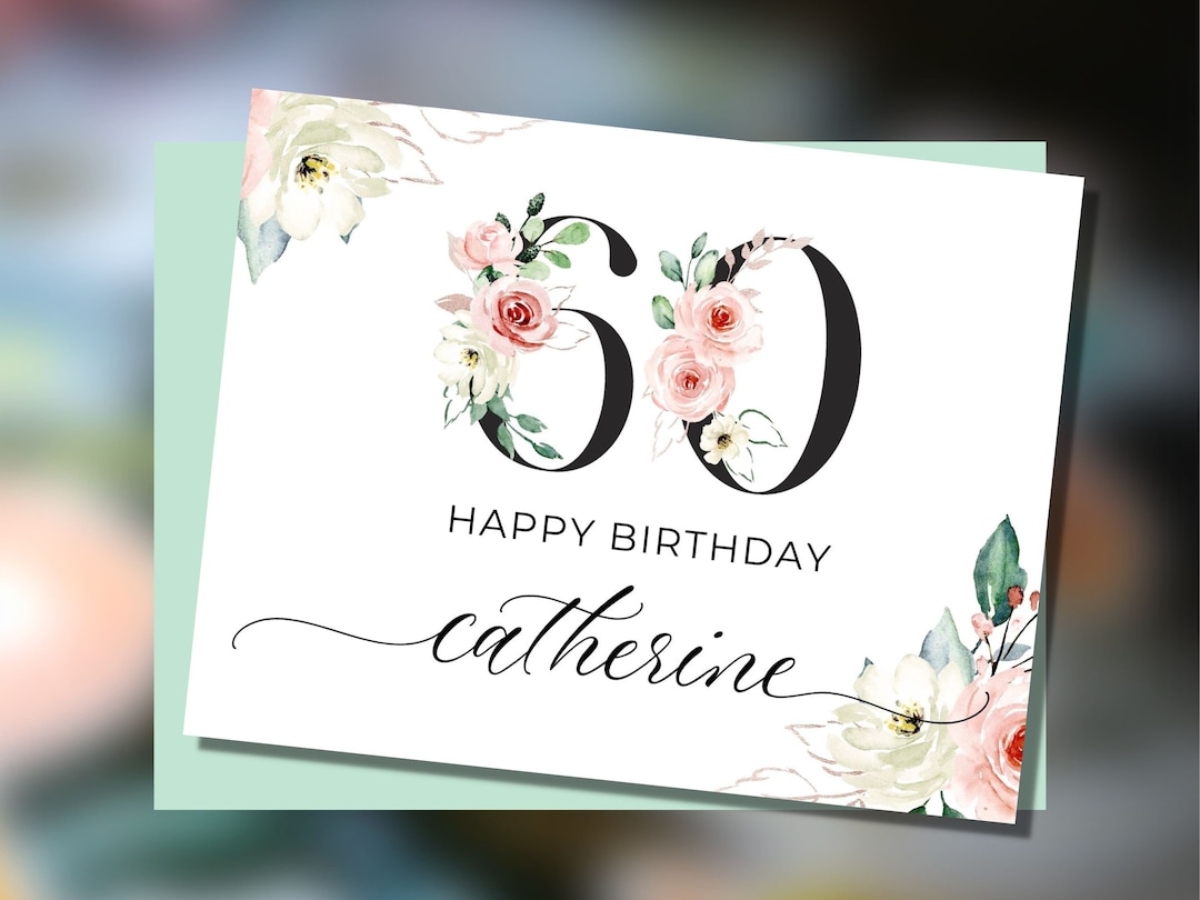 Custom 60th Birthday Card, Happy 60th Birthday Card for Mom ...