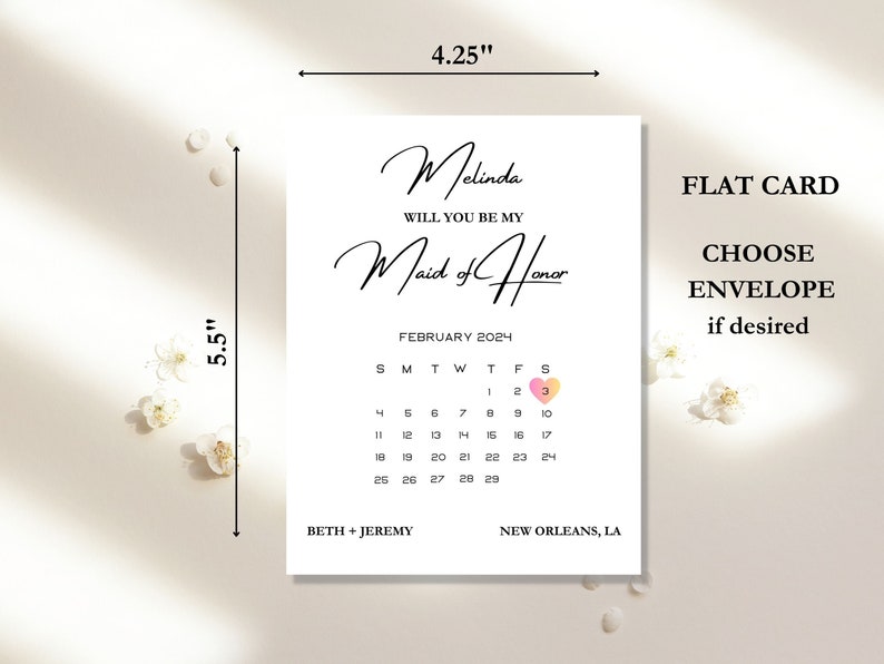 Maid of Honor Proposal Calendar Save the Date Bridesmaid - Etsy