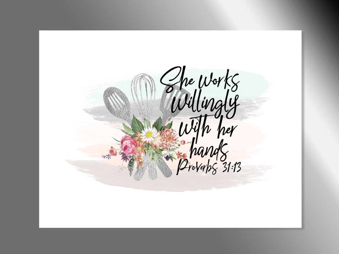 Proverbs 31 Chef Thank You Card | She Works Willingly With Her Hands ...