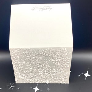 Embossed White Floral Note Card Set of 6 With Envelopes - Etsy