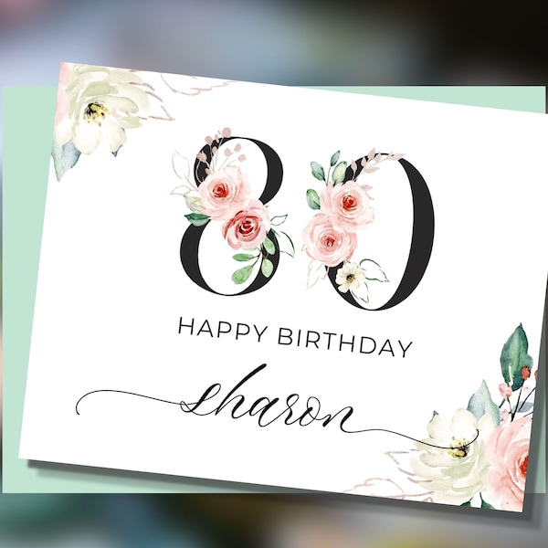 Mum 80th Handmade Card - Etsy