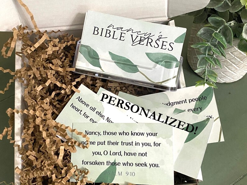 Personalized Scripture Cards With Acrylic Holder 35 Custom - Etsy