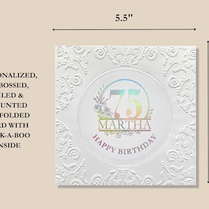 Personalized Foiled 75th Birthday Card, Happy 75th Birthday, Custom ...