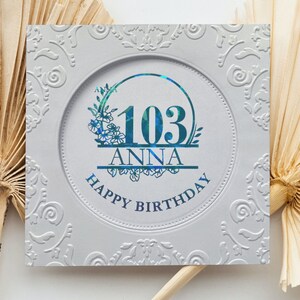 Personalized Foiled 103rd Birthday Card, Embossed Happy 103rd Birthday ...