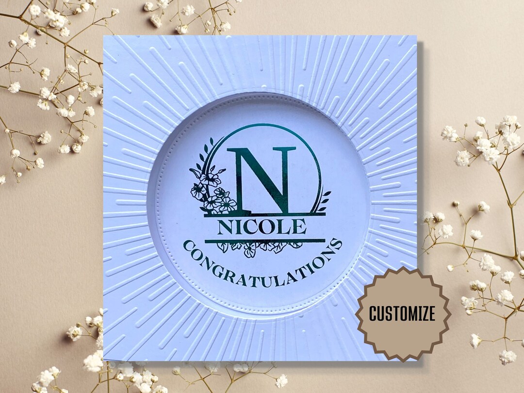 Custom Foiled Congratulations Card, Sunburst Embossed Card for ...