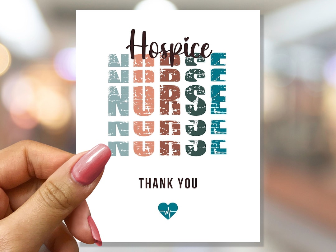 PRINTED Custom Hospice Nurse Card, Personalized Thank You Card for ...