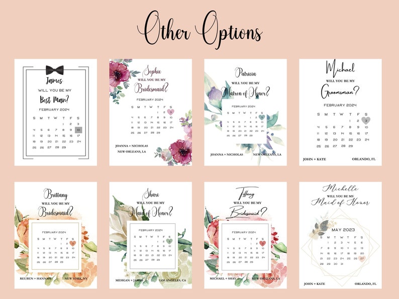 Maid of Honor Proposal Calendar Save the Date Bridesmaid - Etsy