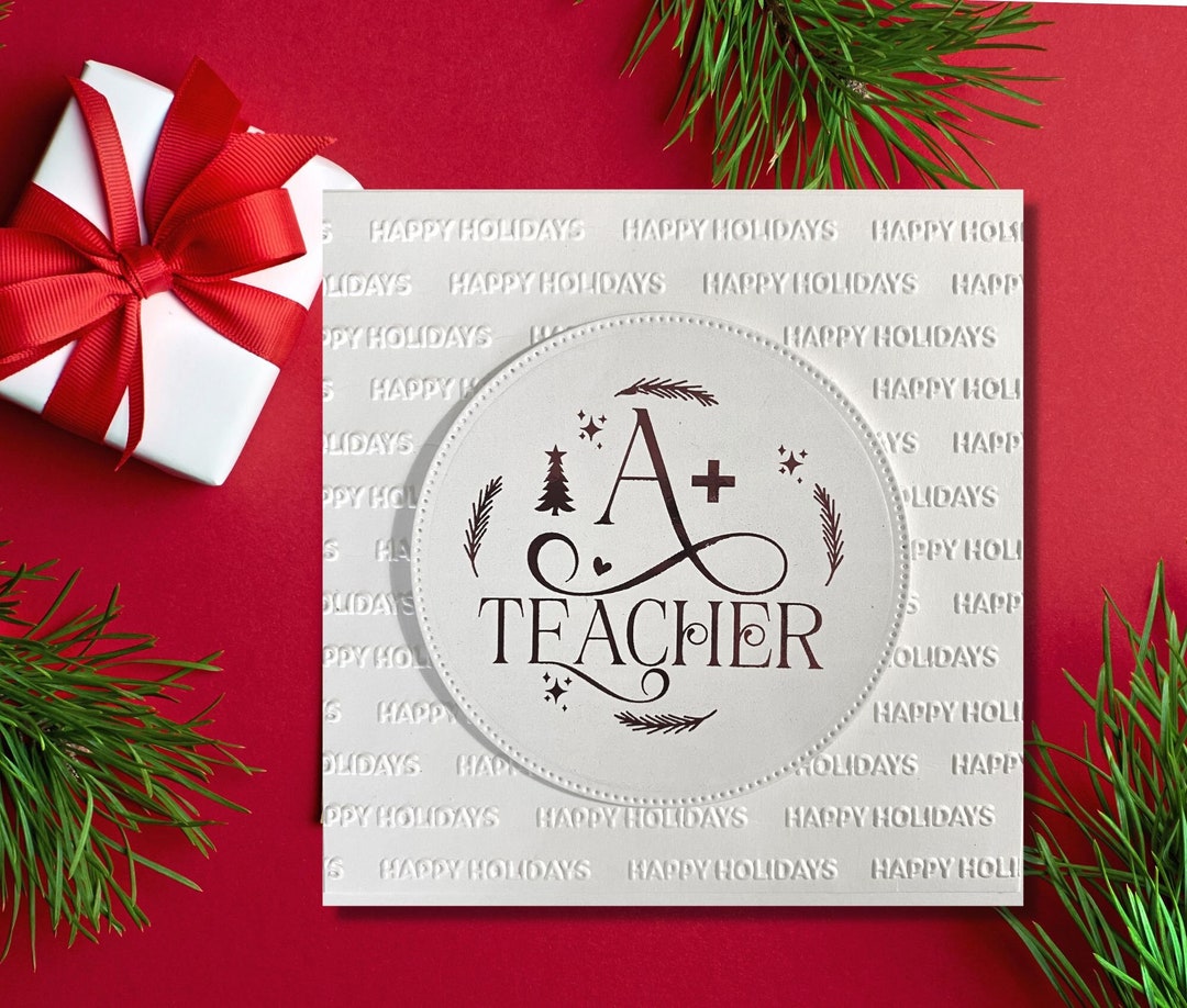 Custom Foil Embossed A+ Teacher Card, Christian Teacher Appreciation ...