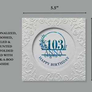Personalized Foiled 103rd Birthday Card, Embossed Happy 103rd Birthday ...