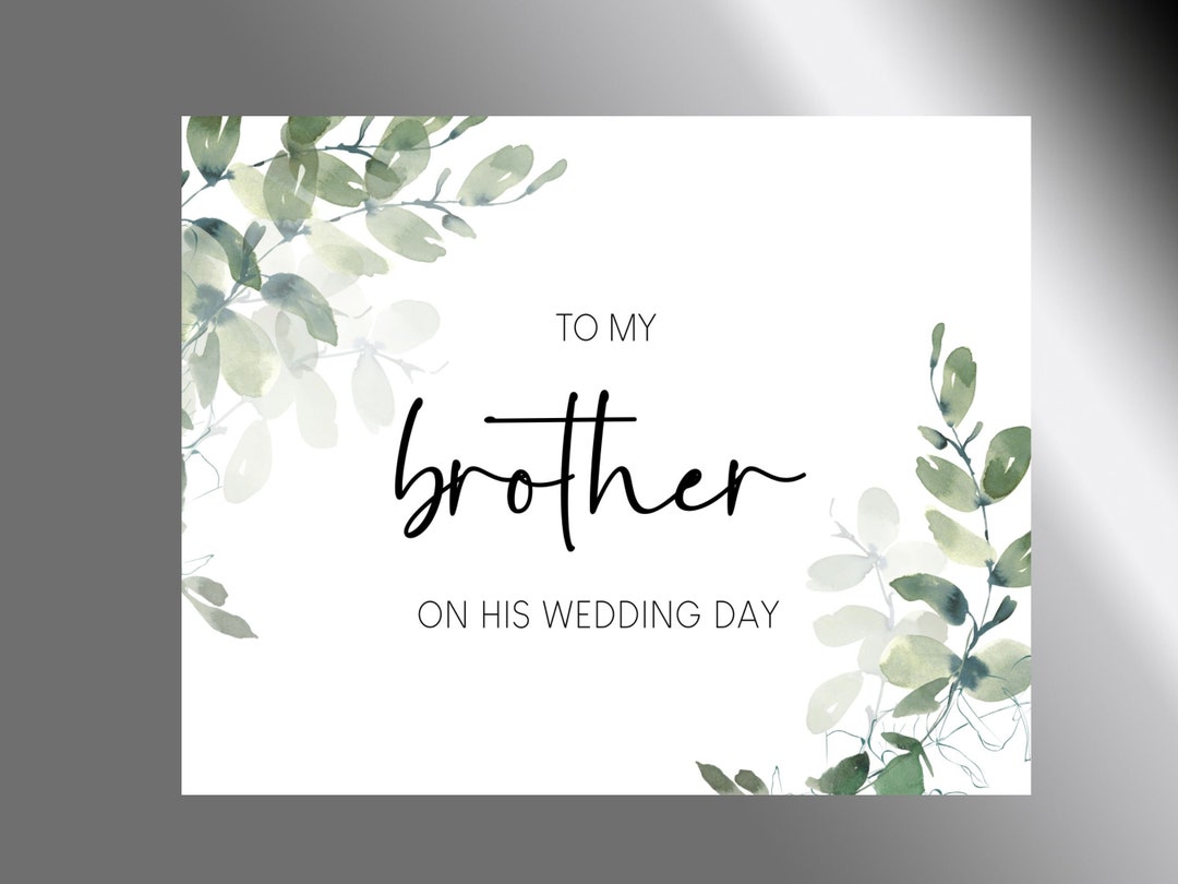 Custom Brother Wedding Card | to My Brother on His Wedding Day ...