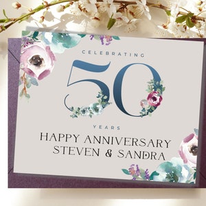 Custom Happy 50th Anniversary Card, Christian Anniversary Card ...