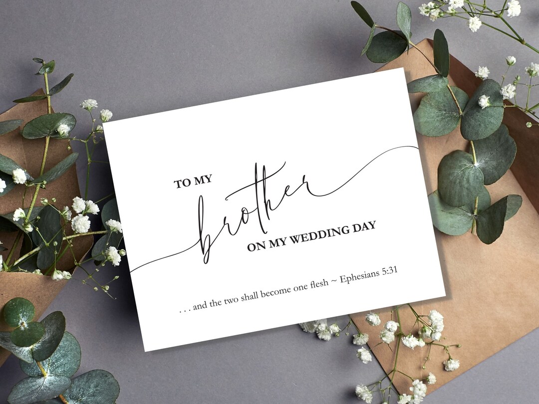 Wedding Card to Your Brother on Your Wedding Day, Christian Brother ...