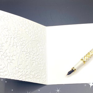 Embossed White Floral Note Card Set of 6 With Envelopes, Wedding Thank ...