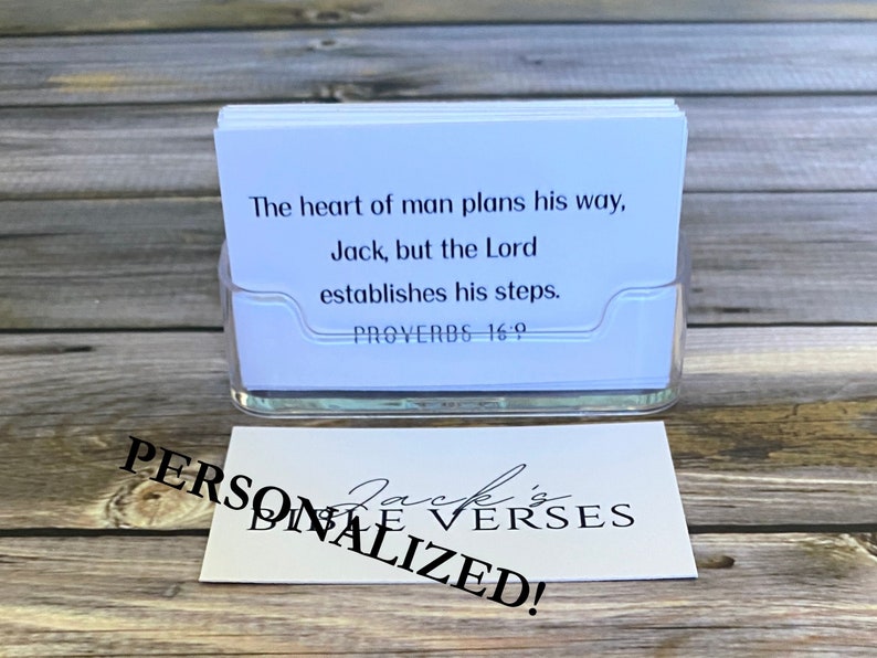 Personalized Scripture Cards With Acrylic Holder 35 Custom - Etsy