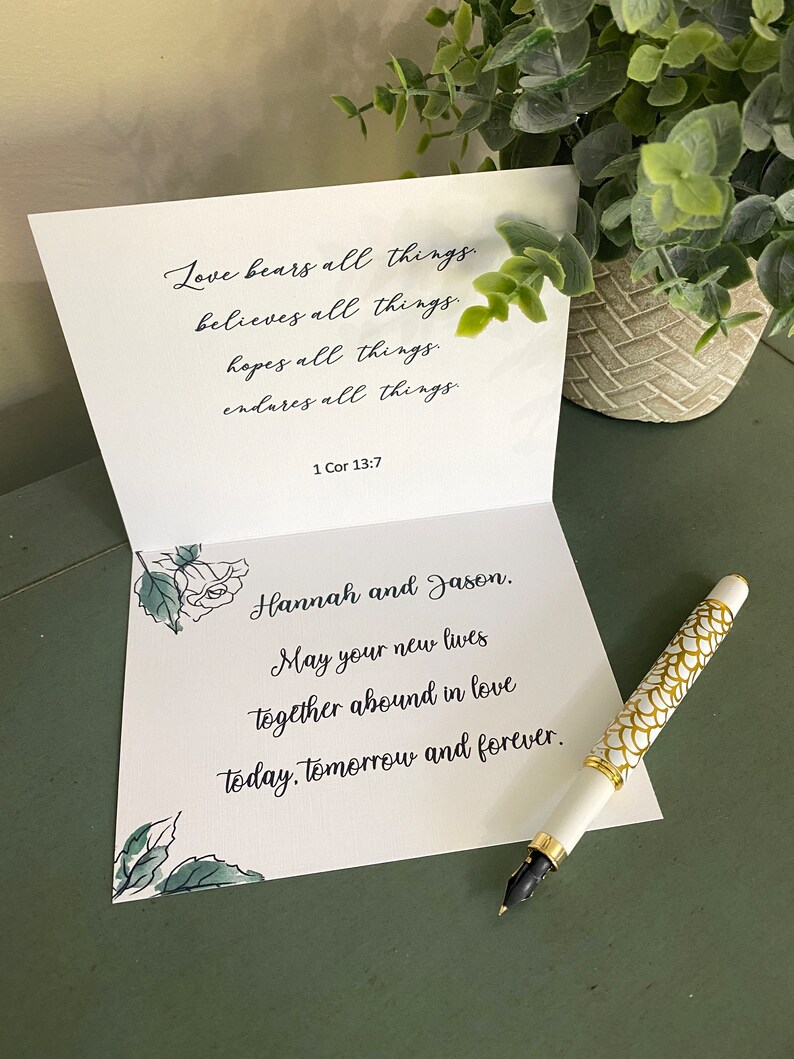 Custom Christian Wedding Card Embossed Wedding Card to Newly - Etsy