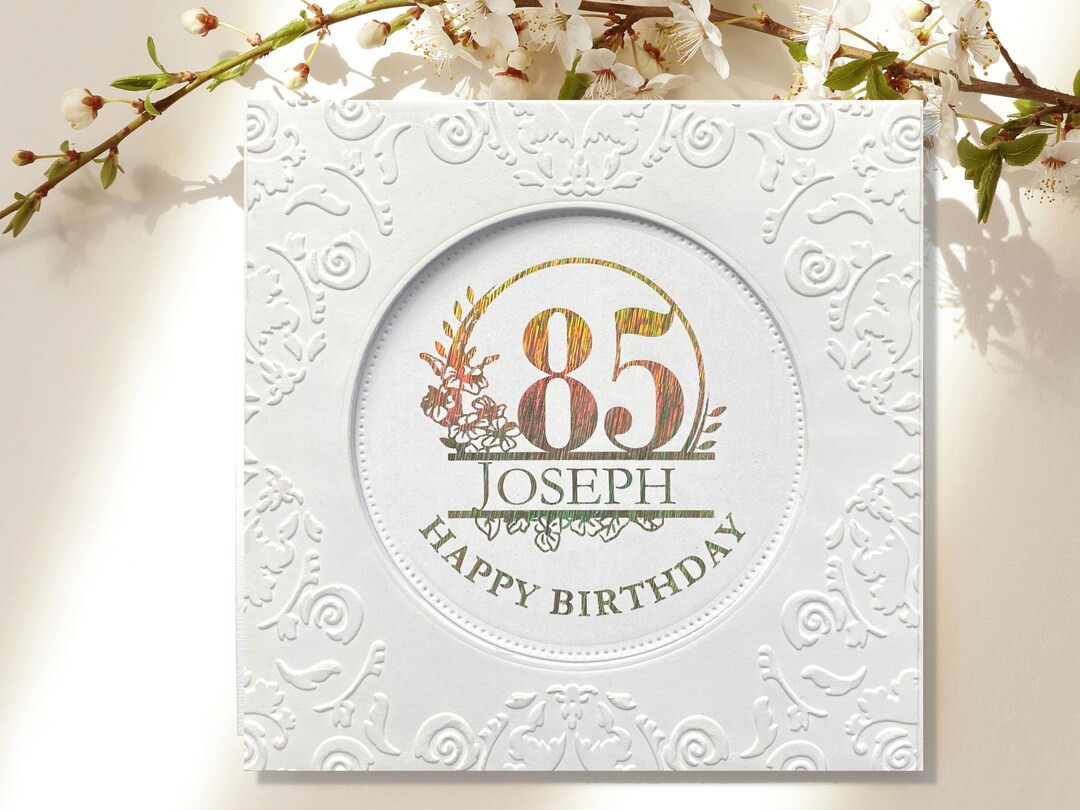 Personalized Foiled 85th Birthday Card, Happy 85th Birthday, Custom ...
