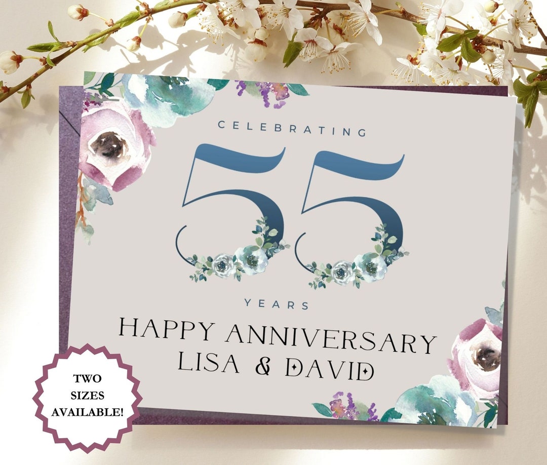 Custom Happy 55th Anniversary Card, Christian Anniversary Card ...