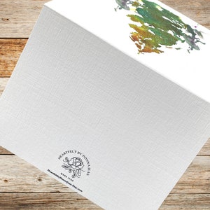 Watercolor Pine Tree Card Set (8) | Blank Holiday Christmas Note Cards ...
