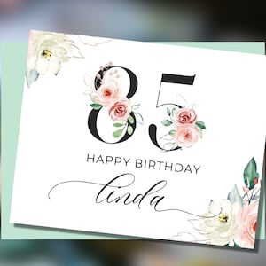 Custom 85th Birthday Card, Happy 85th Birthday Card for Mom ...