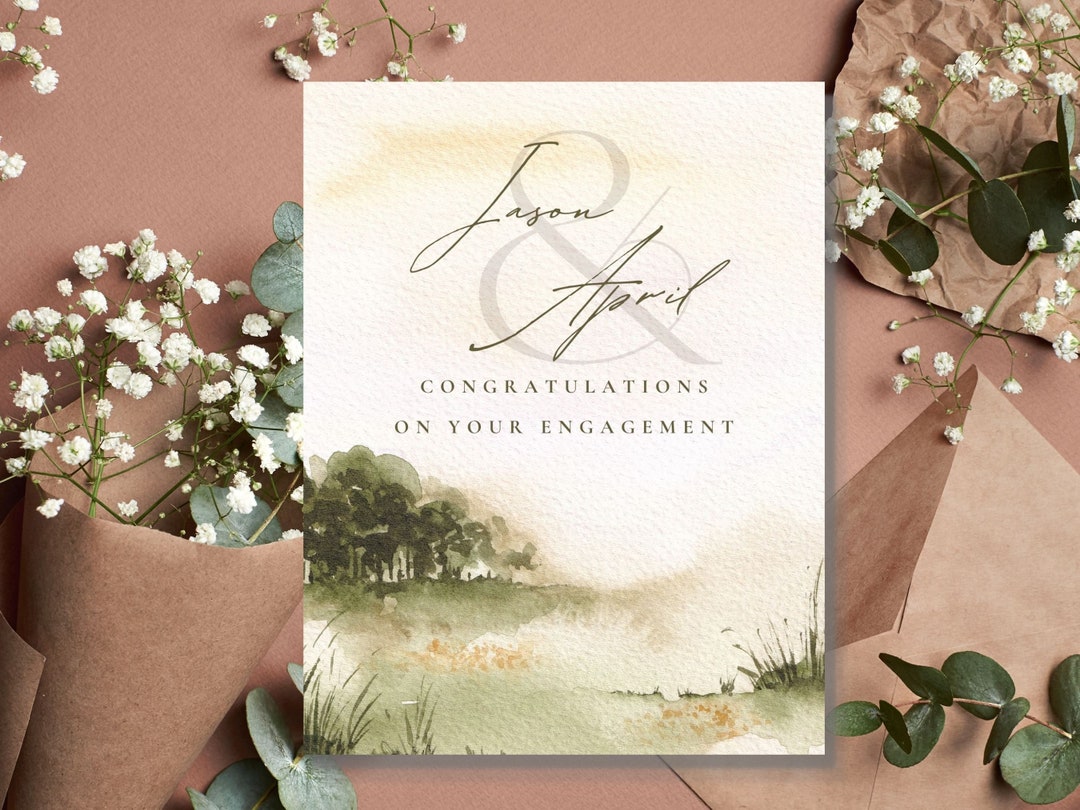 Custom Engagement Card, Personalized Engagement Card for Newly Engaged ...