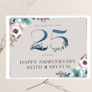 Custom Happy 25th Anniversary Card, Christian Anniversary Card ...