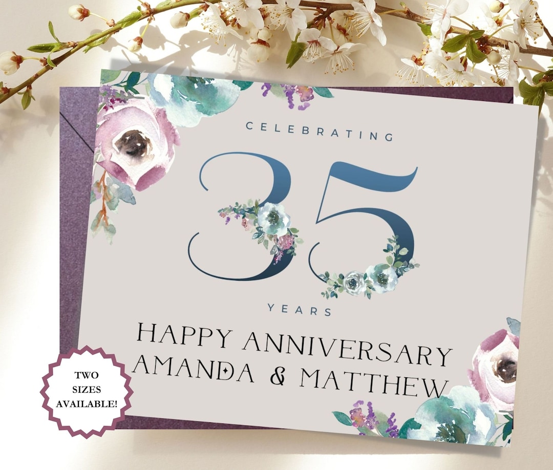 Custom Happy 35th Anniversary Card, Christian Anniversary Card ...