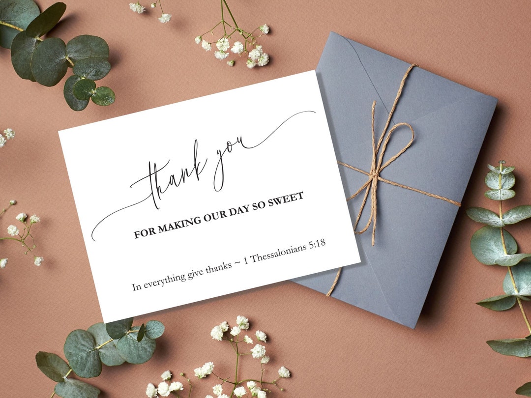Wedding Vendor Thank You Card, Vendor Card for Baker, Christian Vendor ...