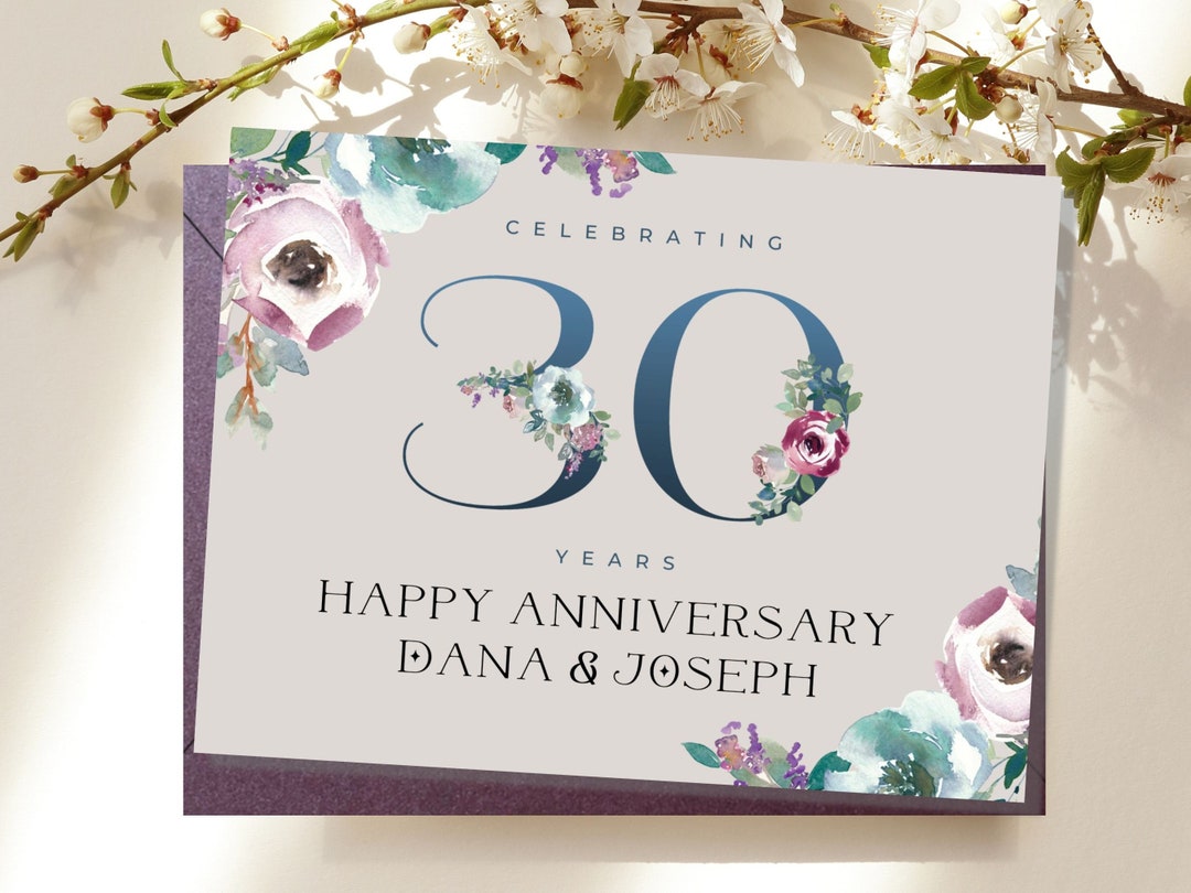 Custom Happy 30th Anniversary Card Christian Anniversary - Etsy