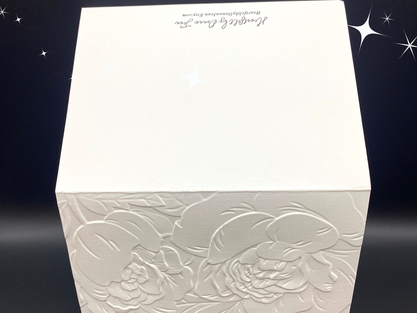 Embossed White Floral Note Card Set of 6 With Envelopes - Etsy
